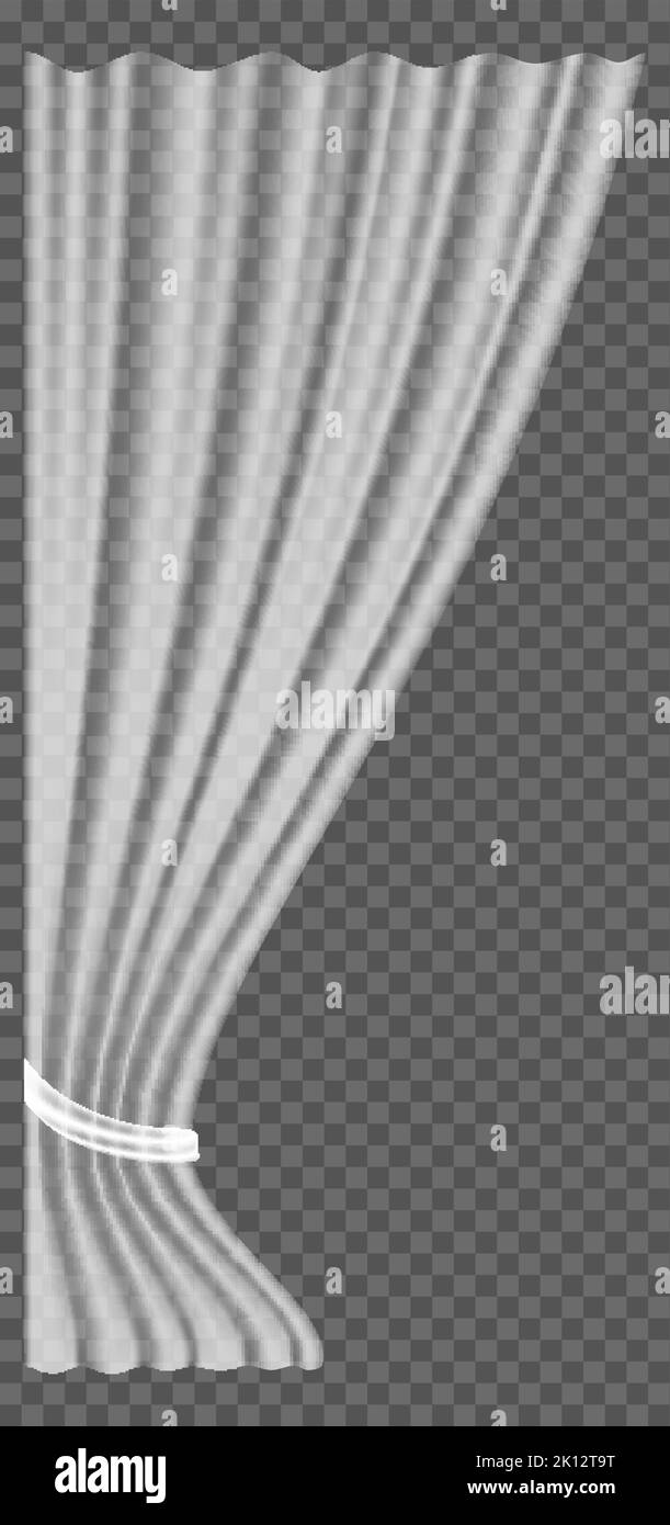 Clear transparent drape mockup. Folded white curtain Stock Vector Image ...