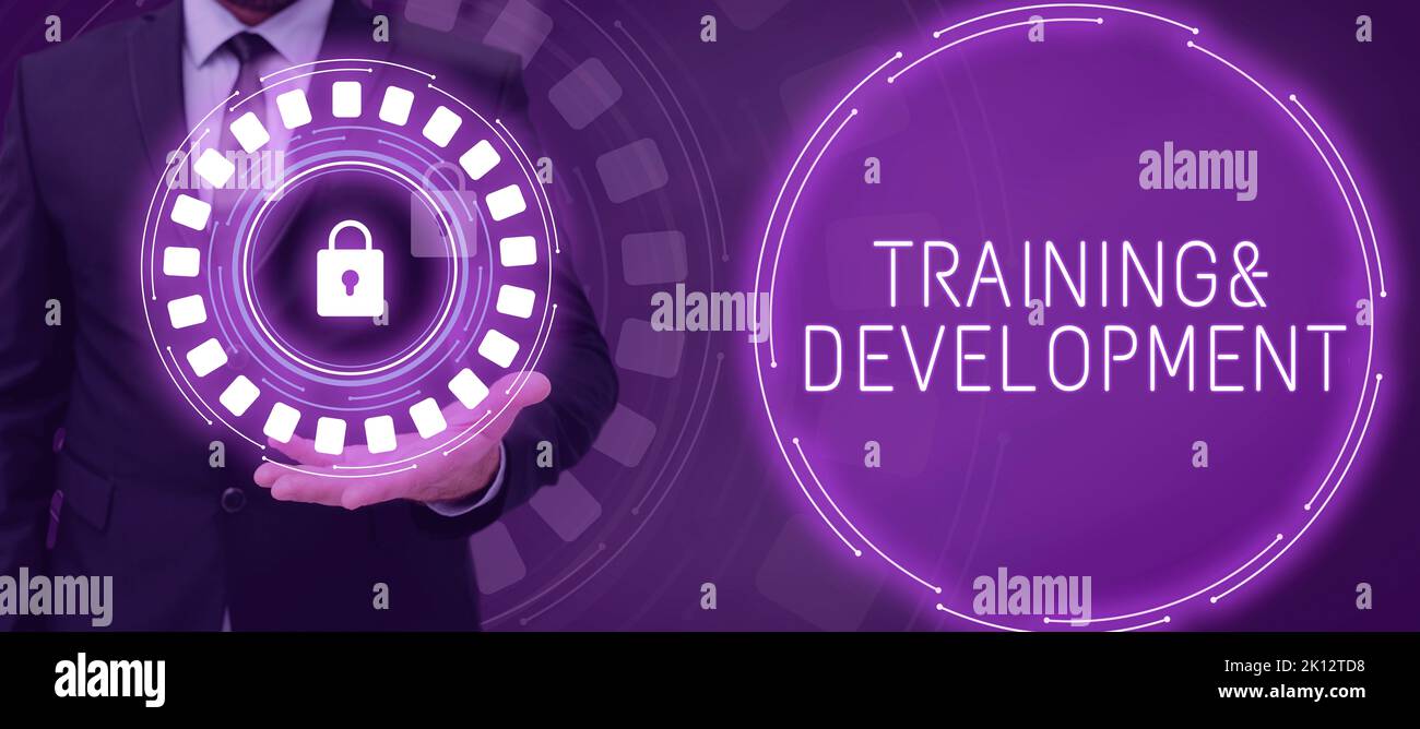 Text caption presenting Traininganddevelopment. Conceptual photo ...