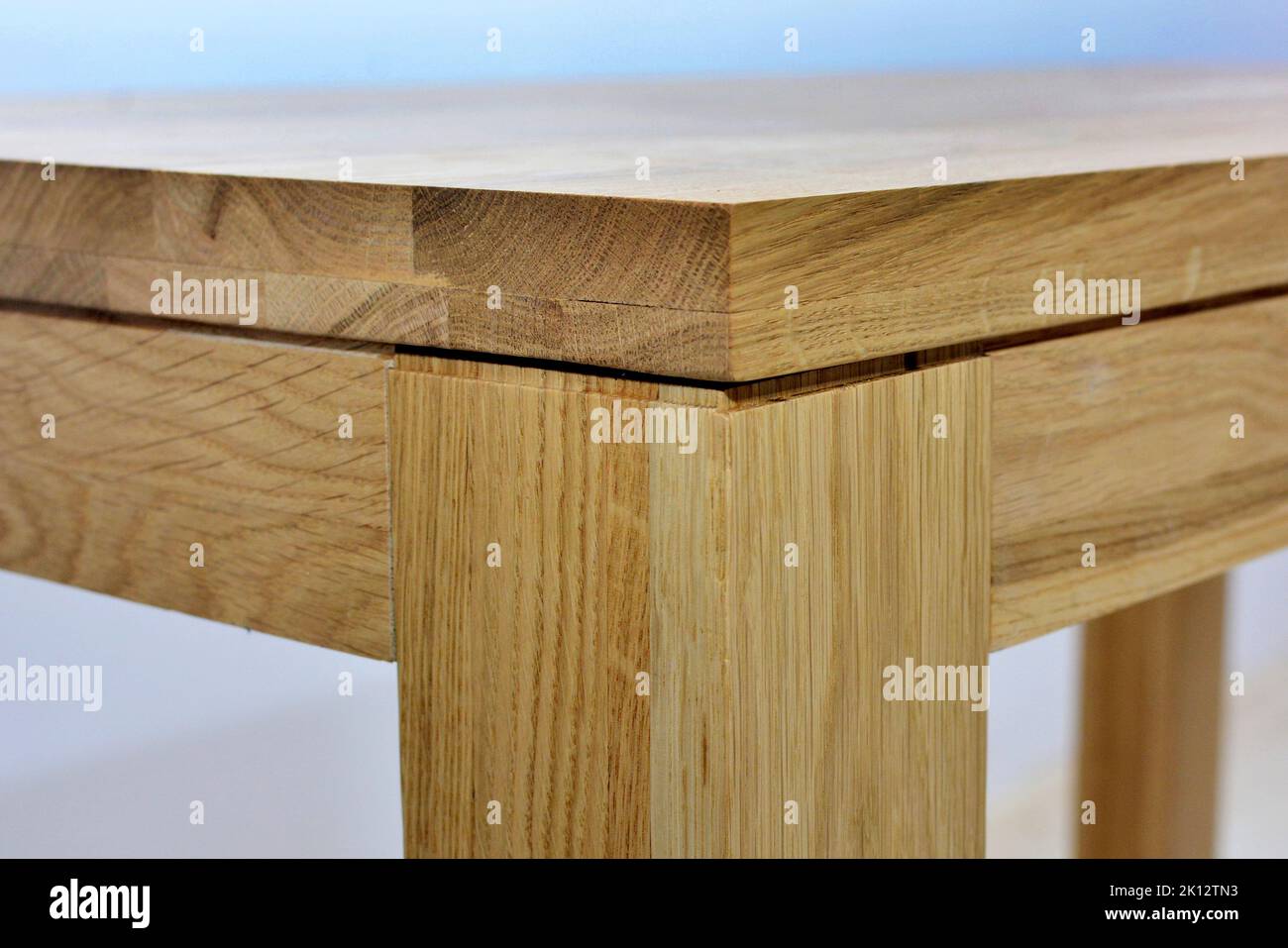 Wooden dinner table surface. Natural wood furniture close view isolated ...
