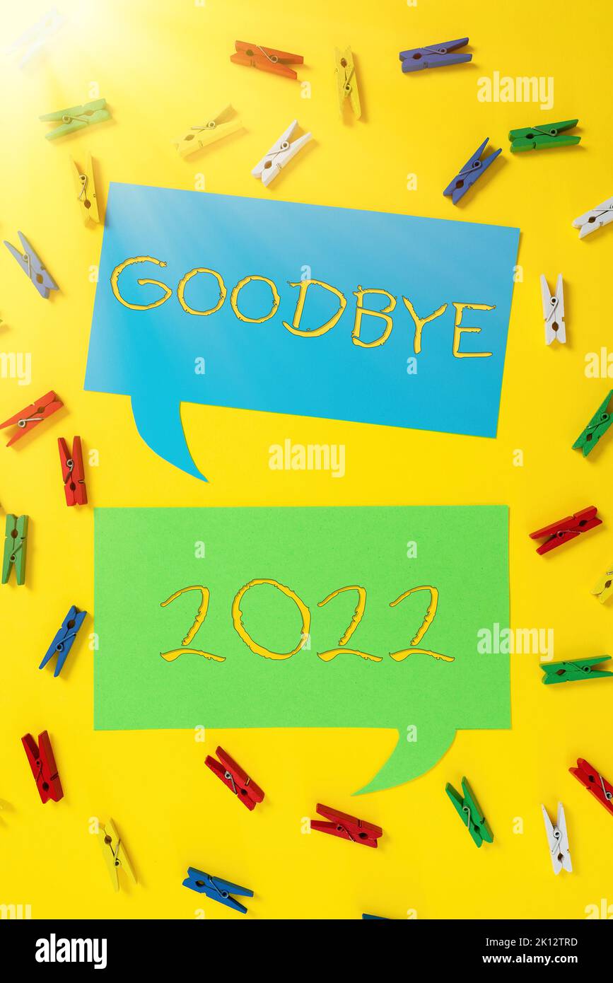 Text showing inspiration Goodbye 2022. Concept meaning New Year Eve ...