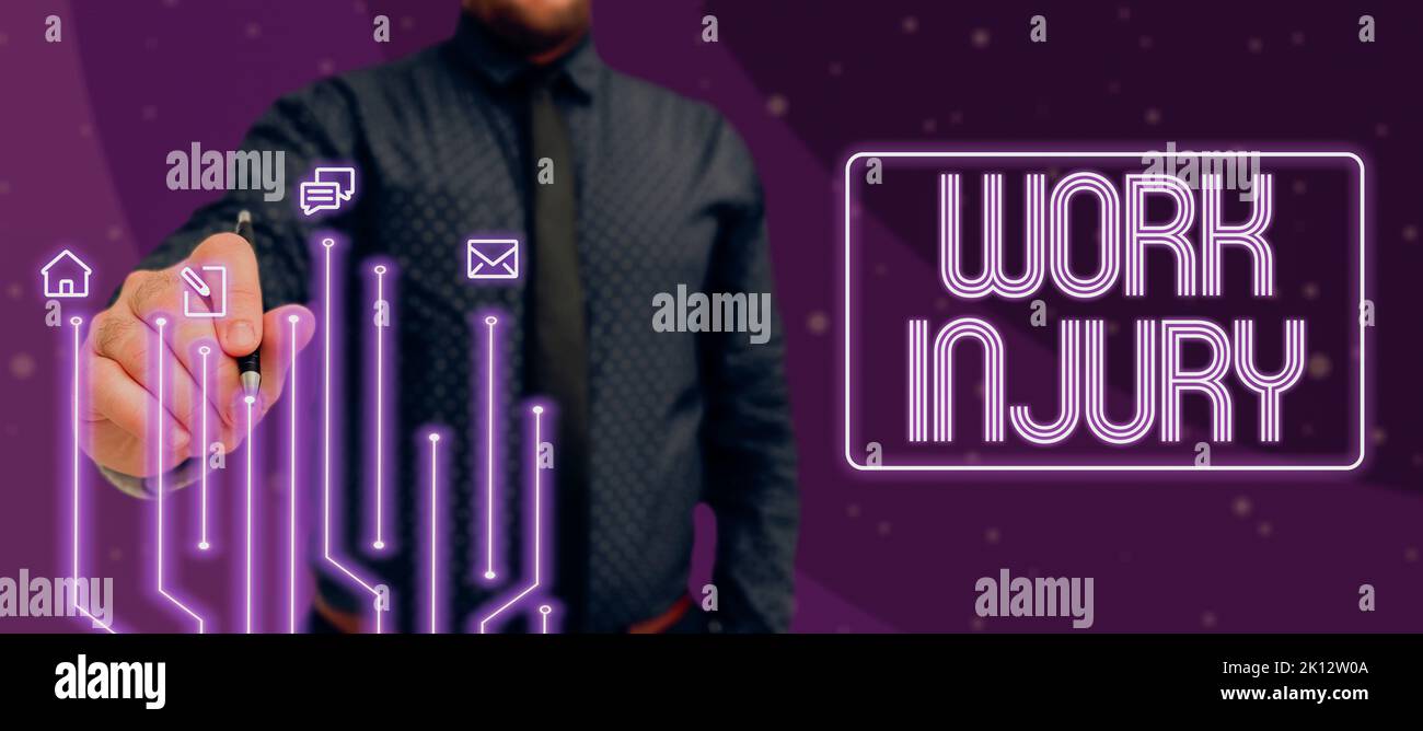 Writing displaying text Work Injury. Word Written on Accident in job ...