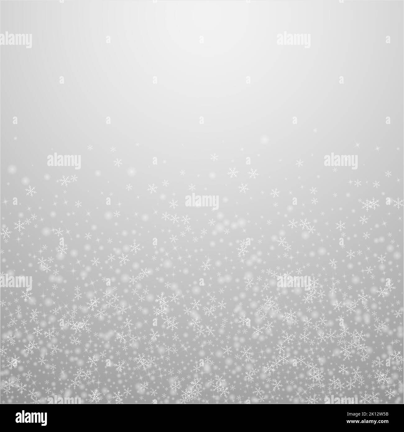 Christmas falling snow background. Subtle flying snow flakes and stars ...