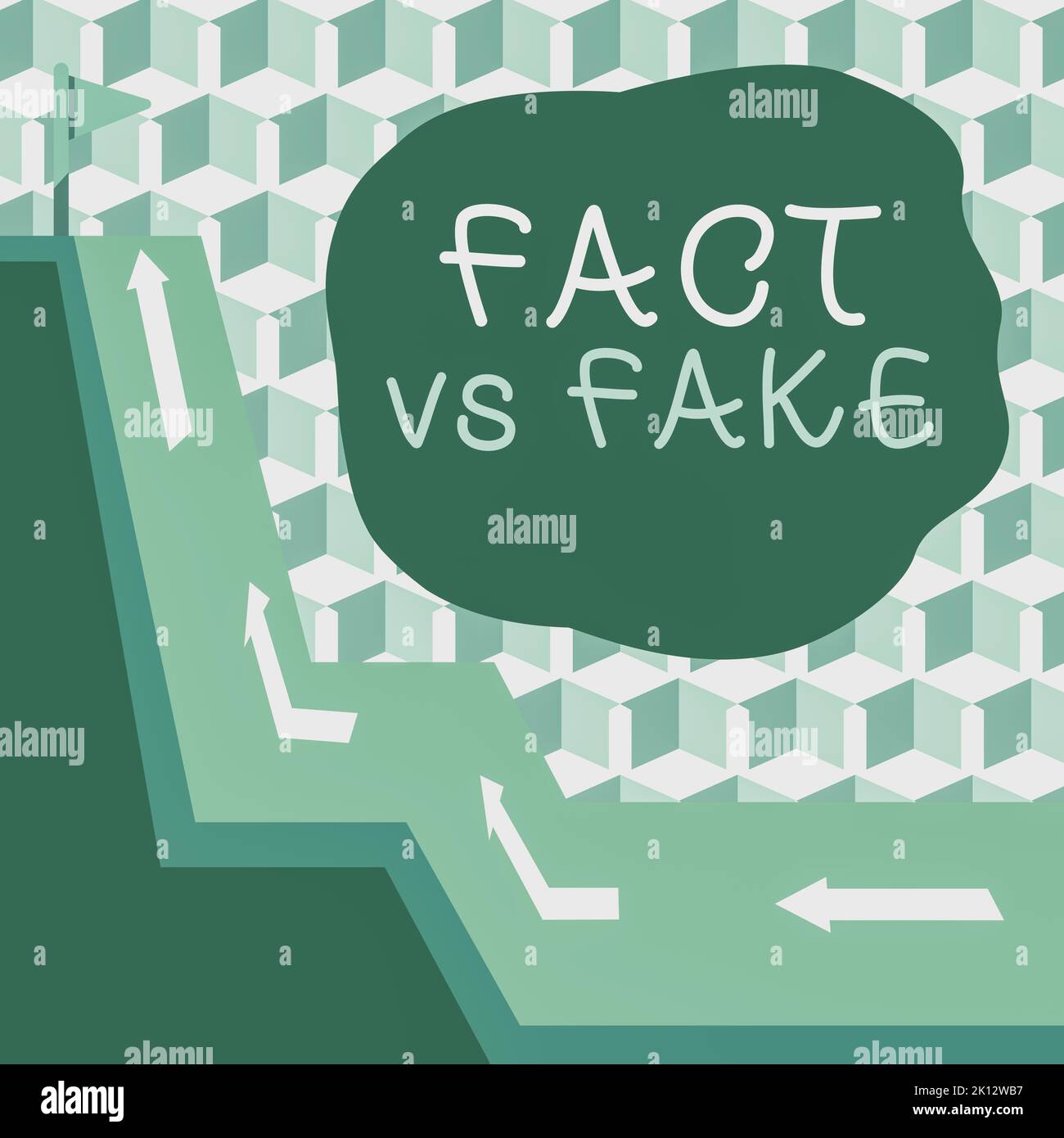 Conceptual display Fact Vs Fake. Concept meaning Rivalry or products or ...