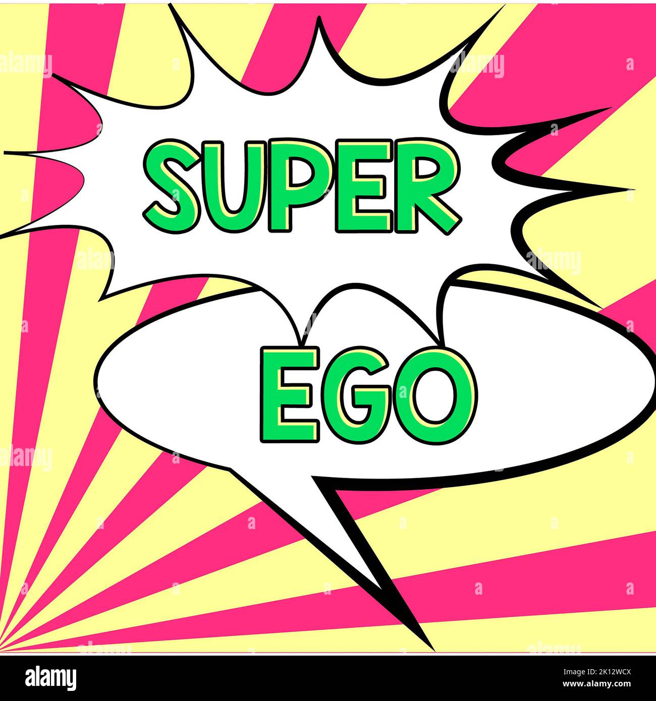 Text caption presenting Super Ego. Concept meaning The I or self of any ...