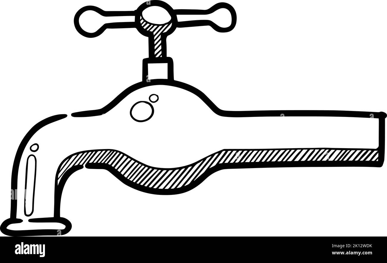 Hand drawn water faucet. Vector illustration Stock Vector Image & Art ...