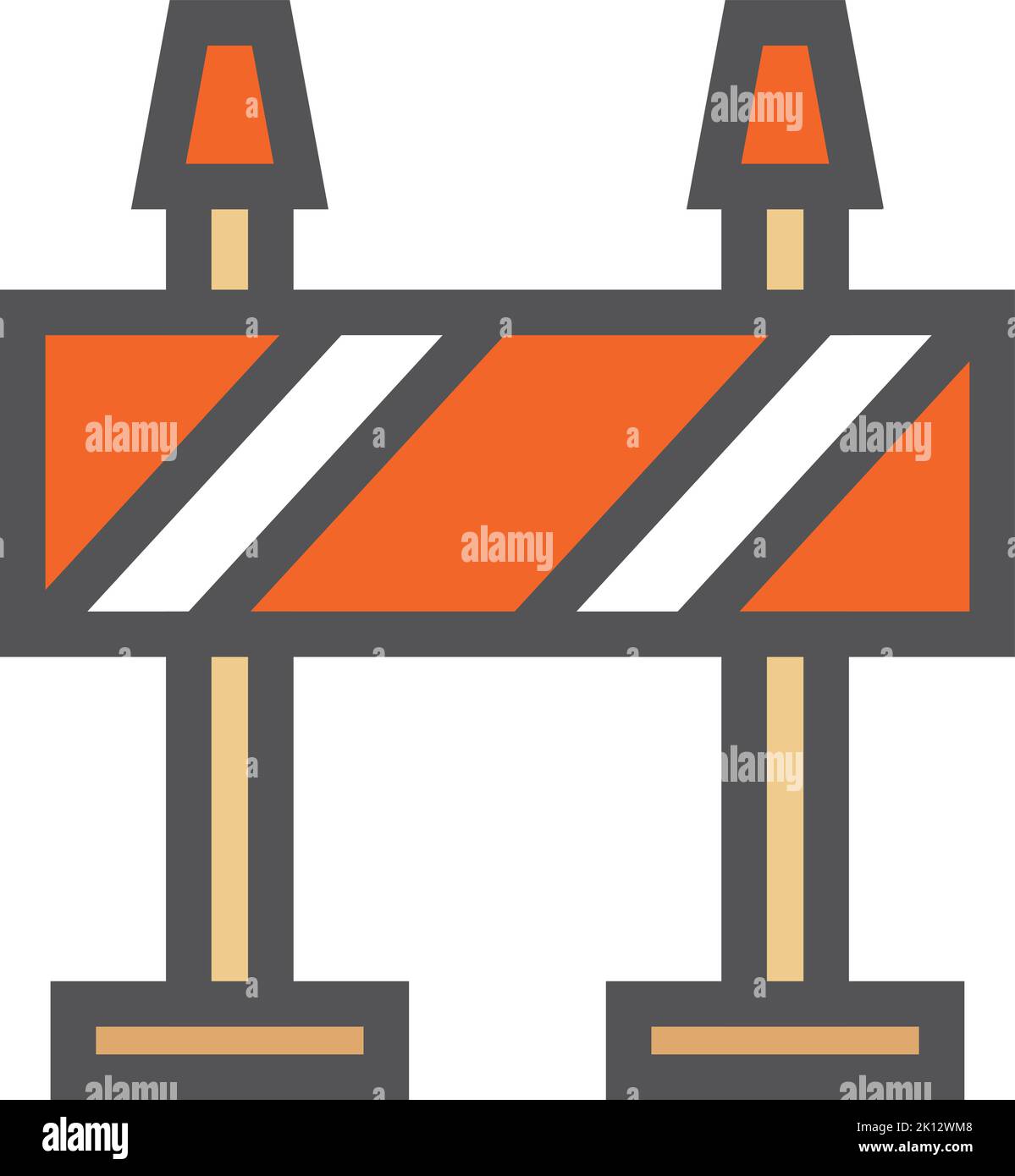 Road barrier color icon. Way repair attention sign Stock Vector Image ...