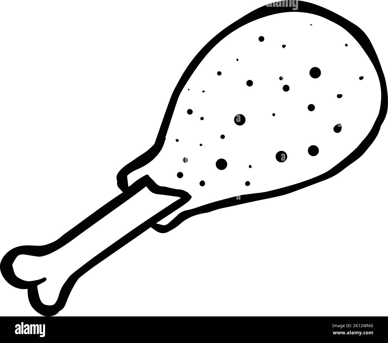Hand drawn chicken drum stick. Vector illustration Stock Vector Image ...