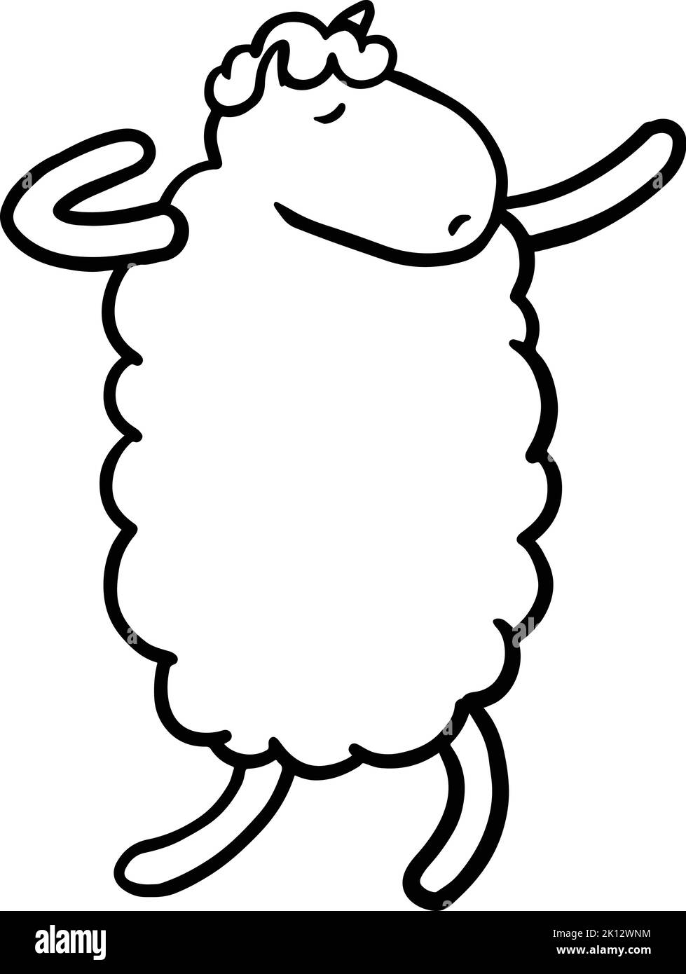 dancing sheep hand hand drawn. Vector illustration Stock Vector Image ...