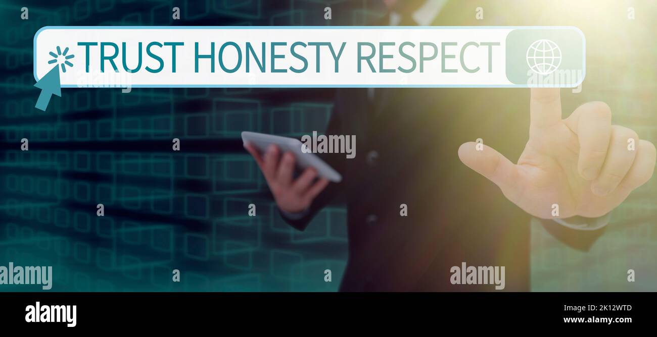 Inspiration showing sign Trust Honesty Respect. Internet Concept ...