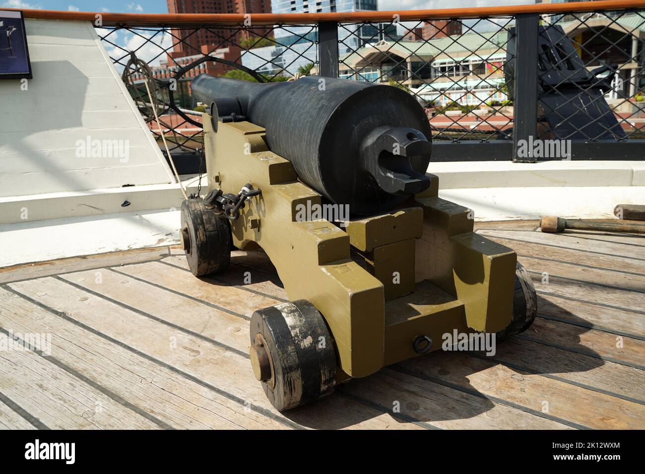 constellation ship vessel in baltimore maryland detail of cannon Stock ...