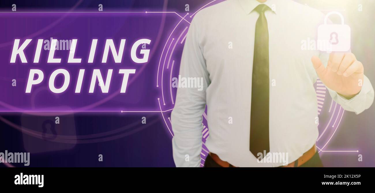 Text showing inspiration Killing Point. Business showcase Phase End ...