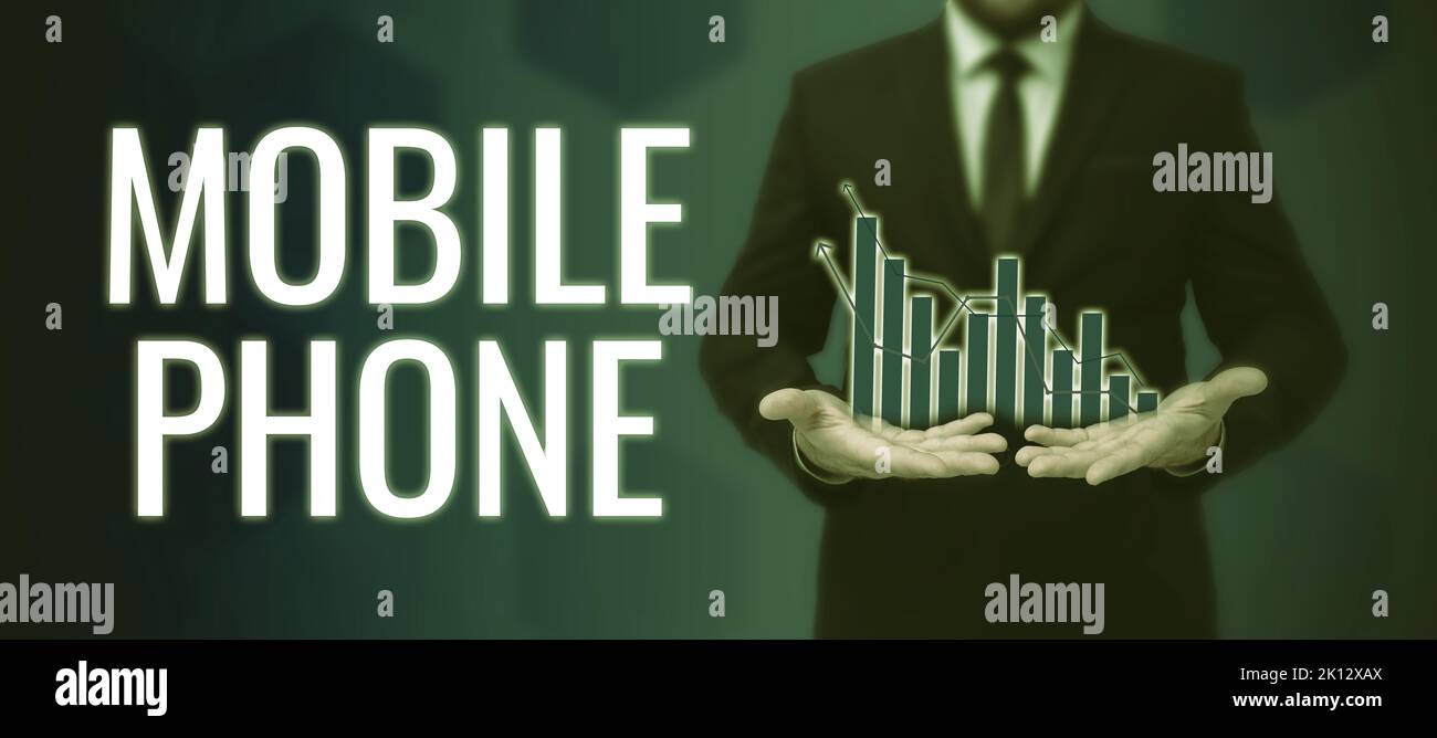 Text showing inspiration Mobile Phone. Conceptual photo A handheld ...