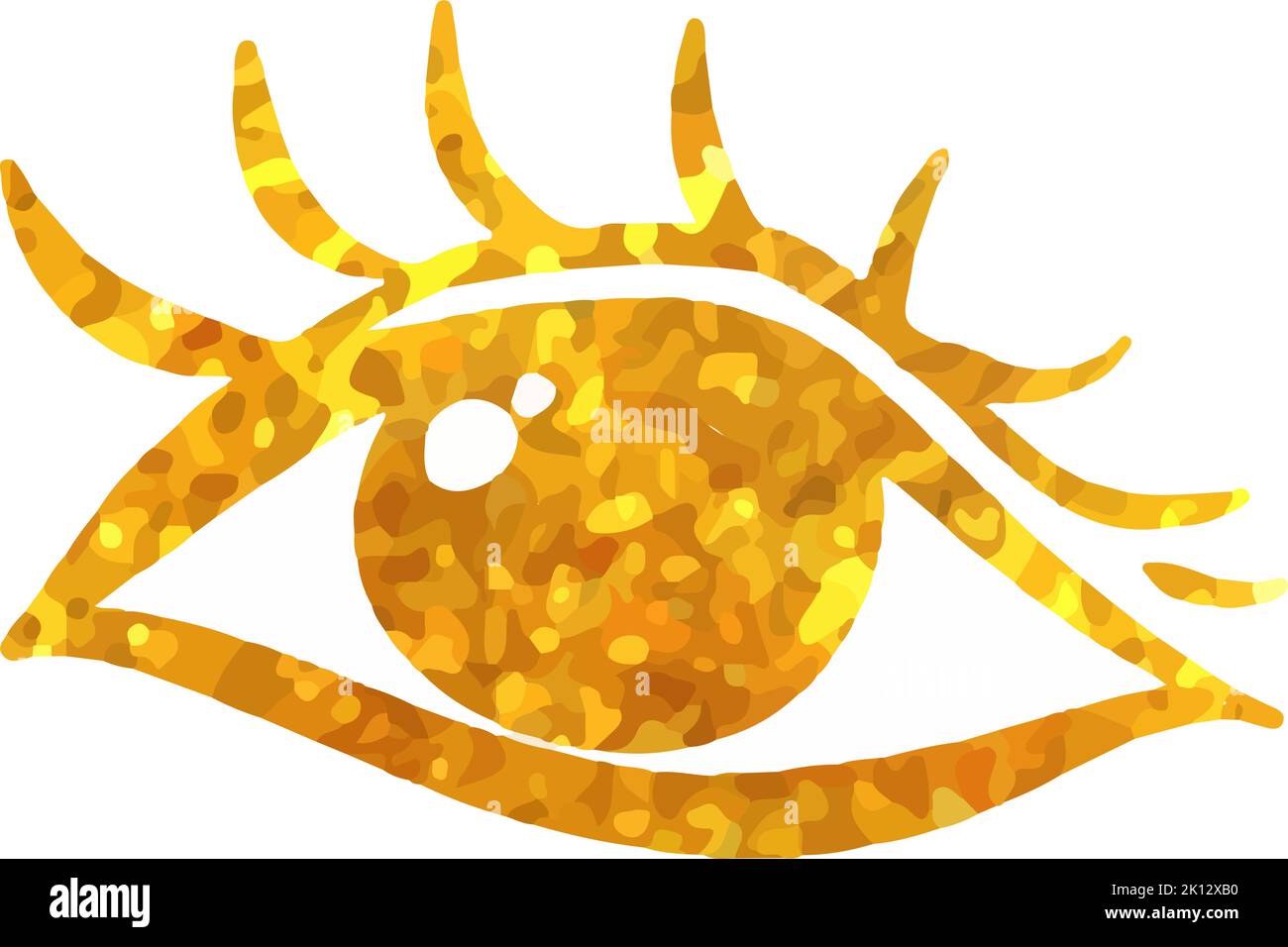 eye icon in gold texture. hand drawn vector illustration Stock Vector ...