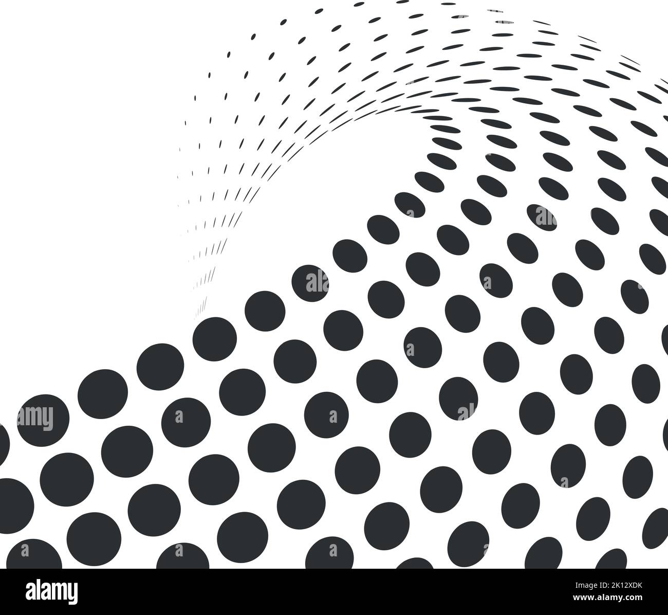 Halftone swirl shape. Dotted pattern tone curve Stock Vector Image ...