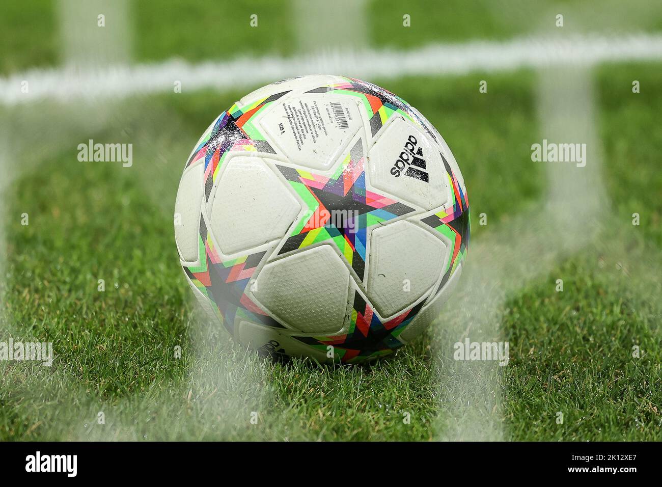 Copenhagen, Denmark. 14th Sep, 2022. The Champions League match ball ...