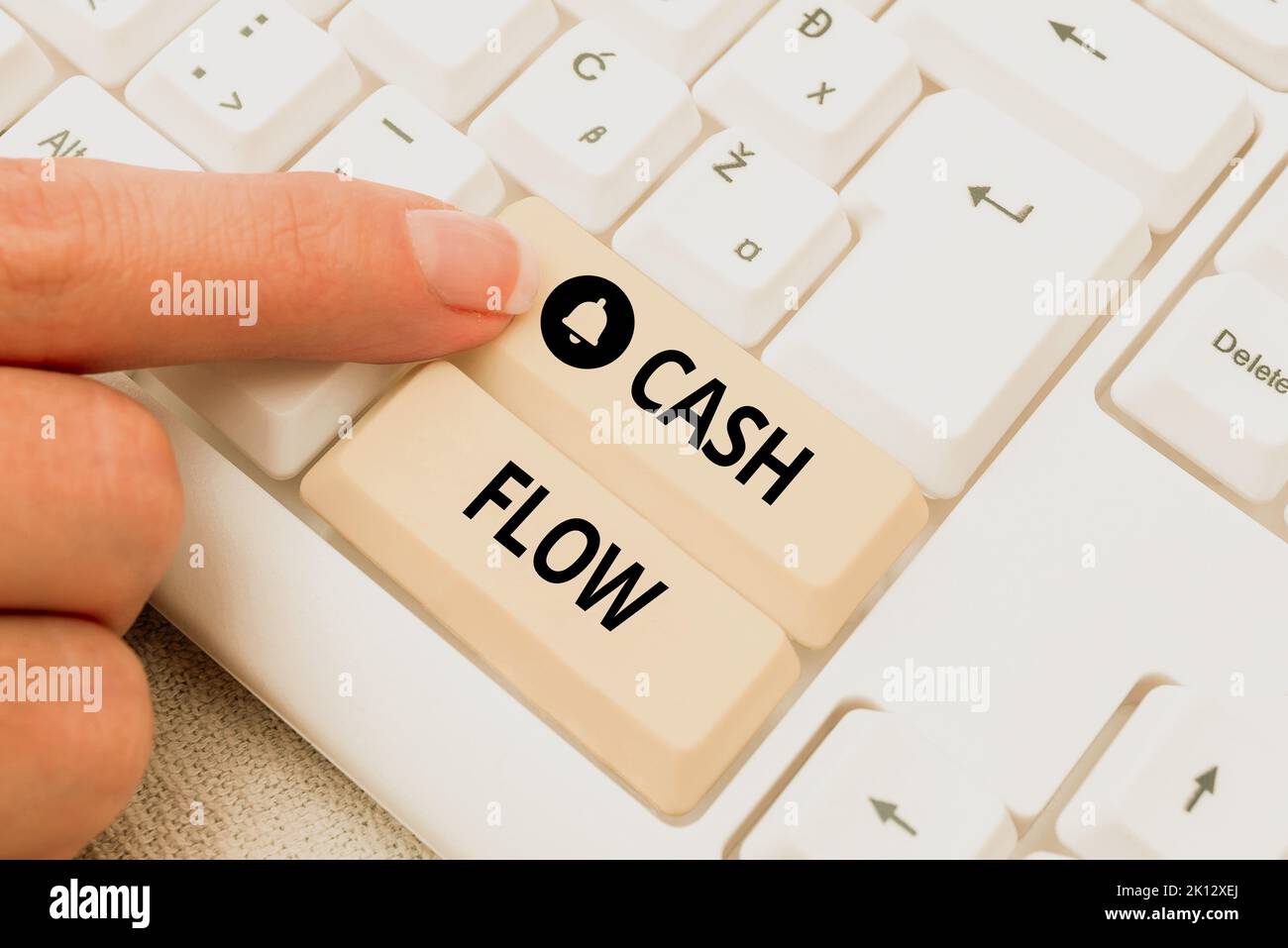 Hand writing sign Cash Flow. Business approach Movement of the money in ...