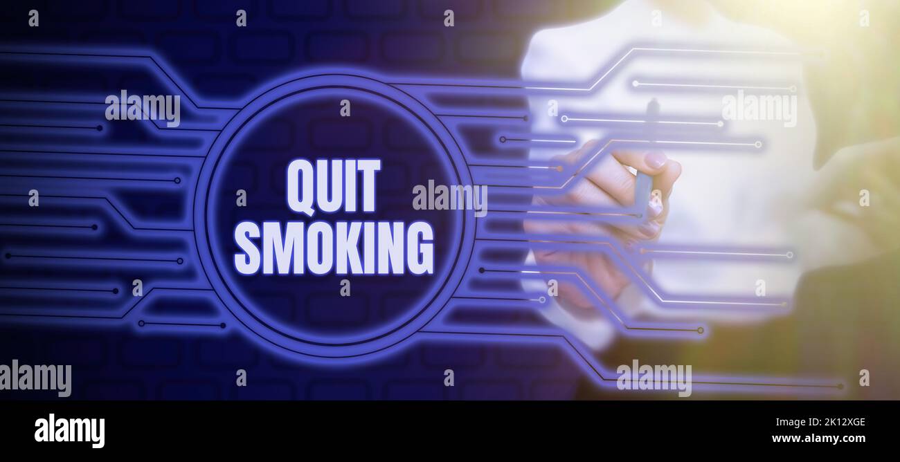 Conceptual caption Quit Smoking. Business approach Discontinuing or ...