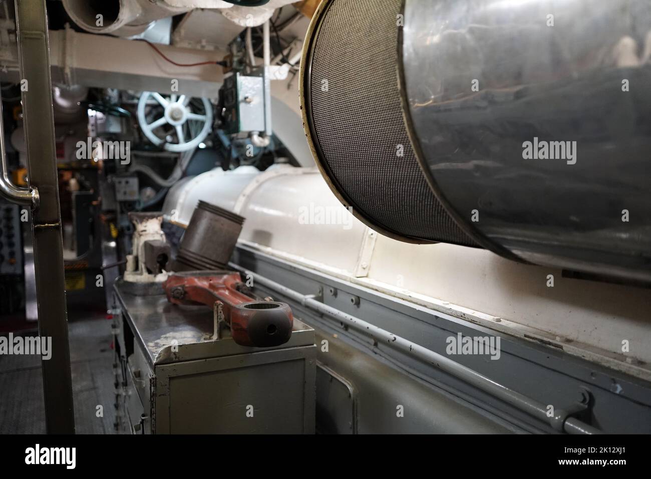 military war submarine warship ship interior Stock Photo - Alamy