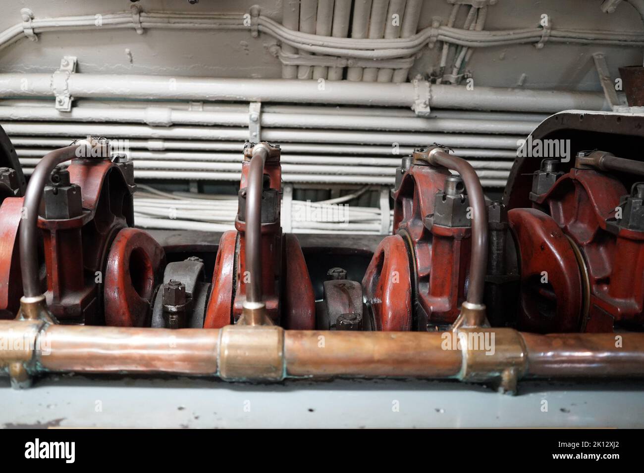 military war submarine warship ship interior Stock Photo - Alamy