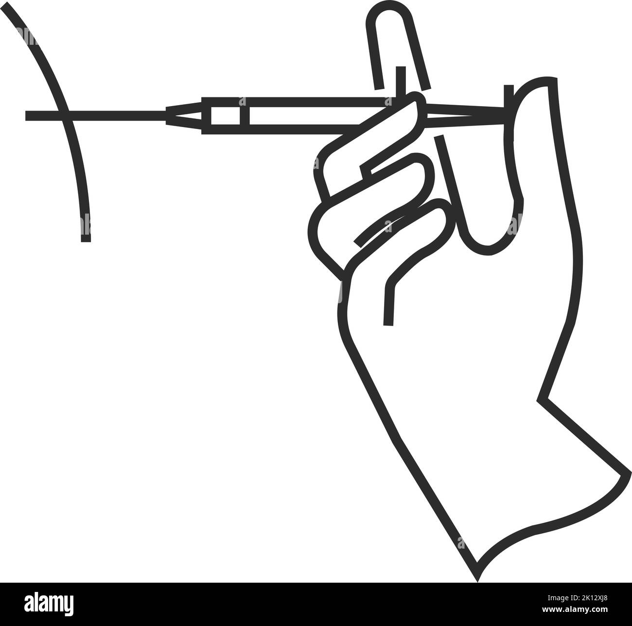 Vaccination icon in thin outline. Vaccine injection using syringe Stock ...