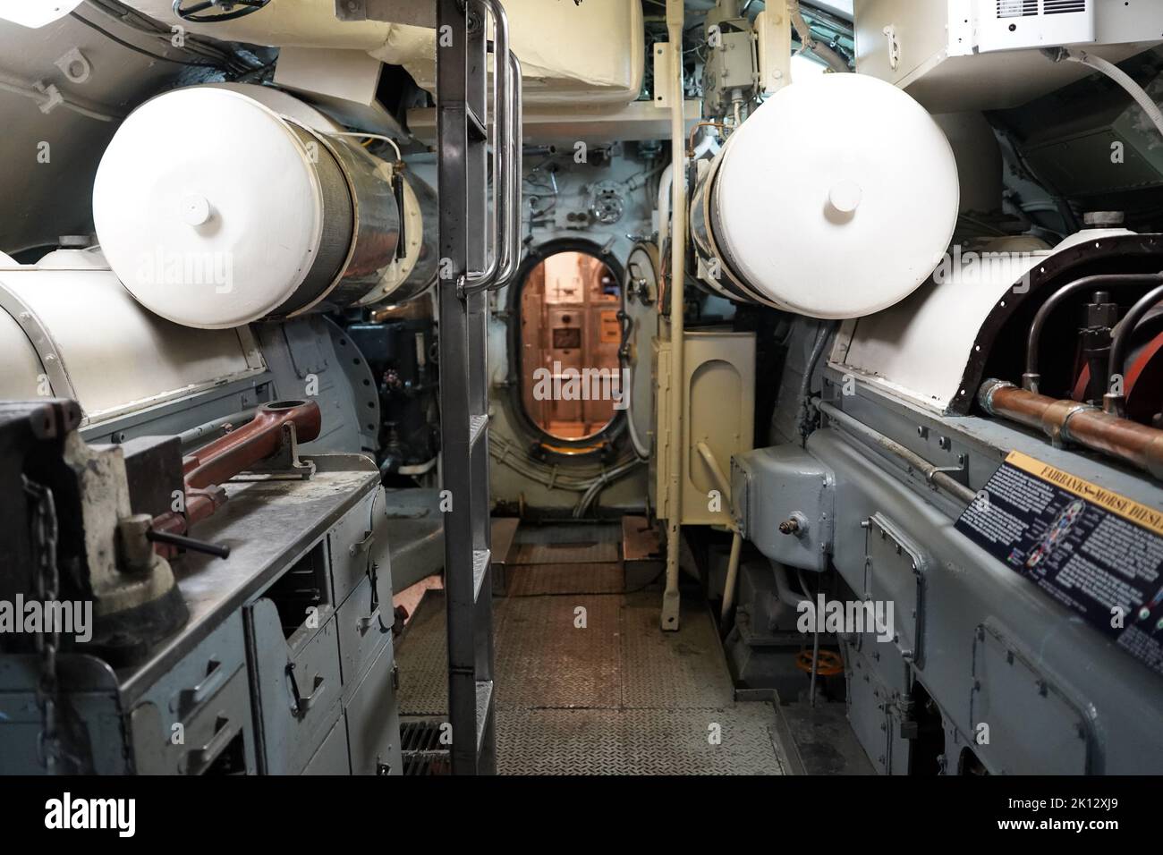 military war submarine warship ship interior Stock Photo - Alamy