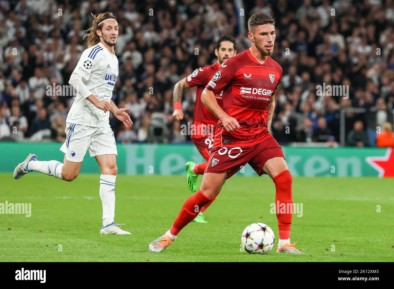 Copenhagen, Denmark. 14th Sep, 2022. Jose Carmona (30) of Sevilla FC ...