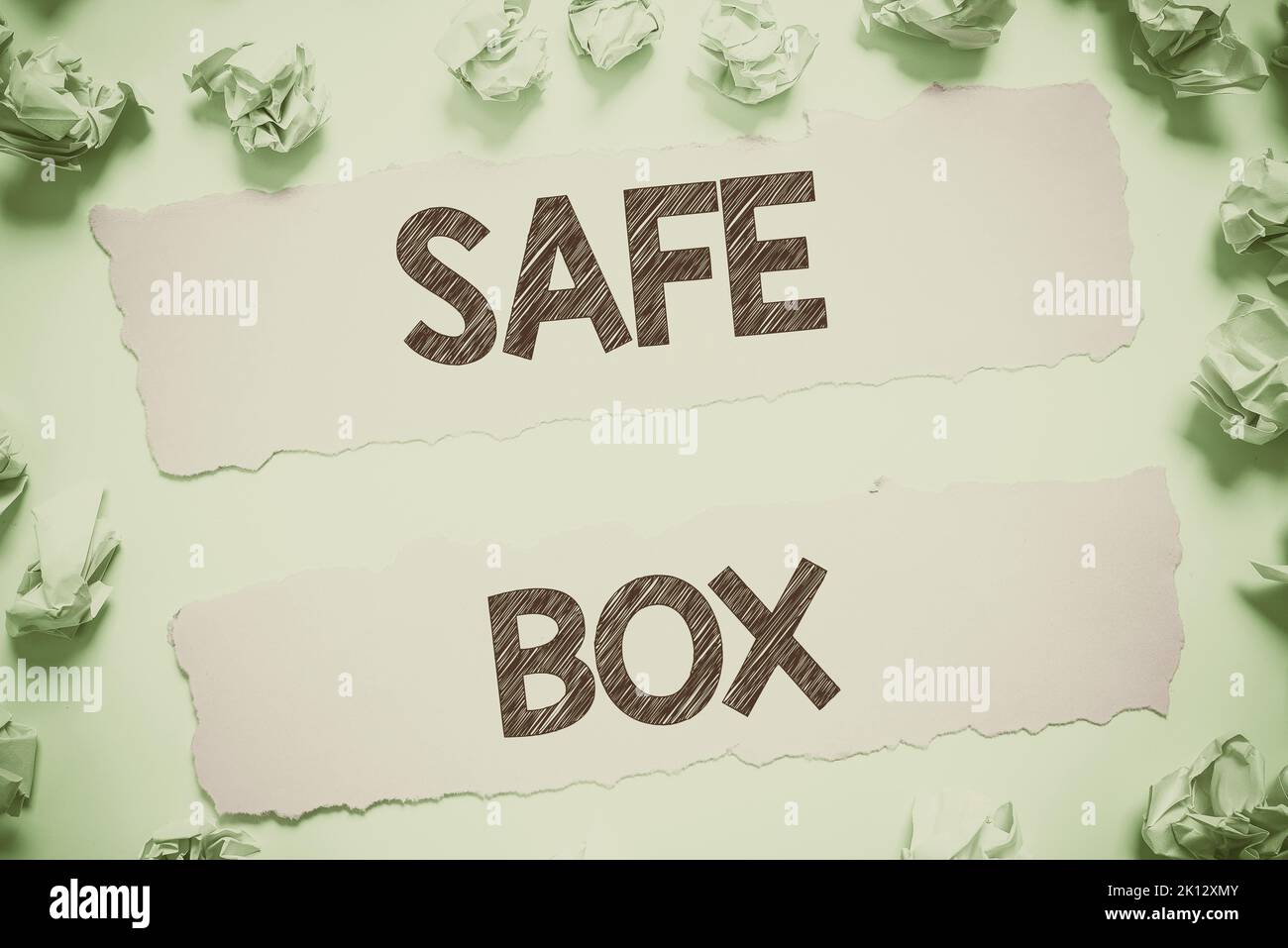 Text sign showing Safe Box. Business overview A small structure where ...