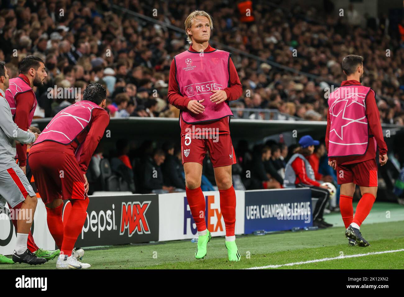 Copenhagen, Denmark. 14th Sep, 2022. Kasper Dolberg (5) of Sevilla FC ...
