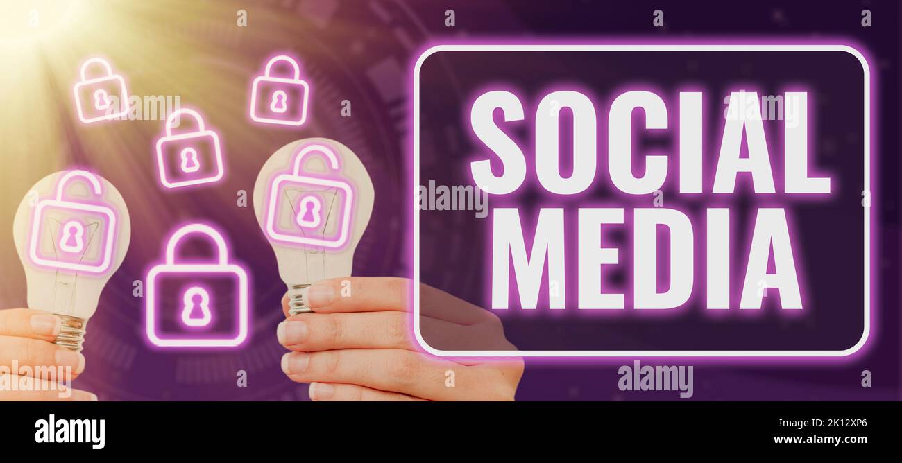 Conceptual caption Social Media. Business idea Online communication ...