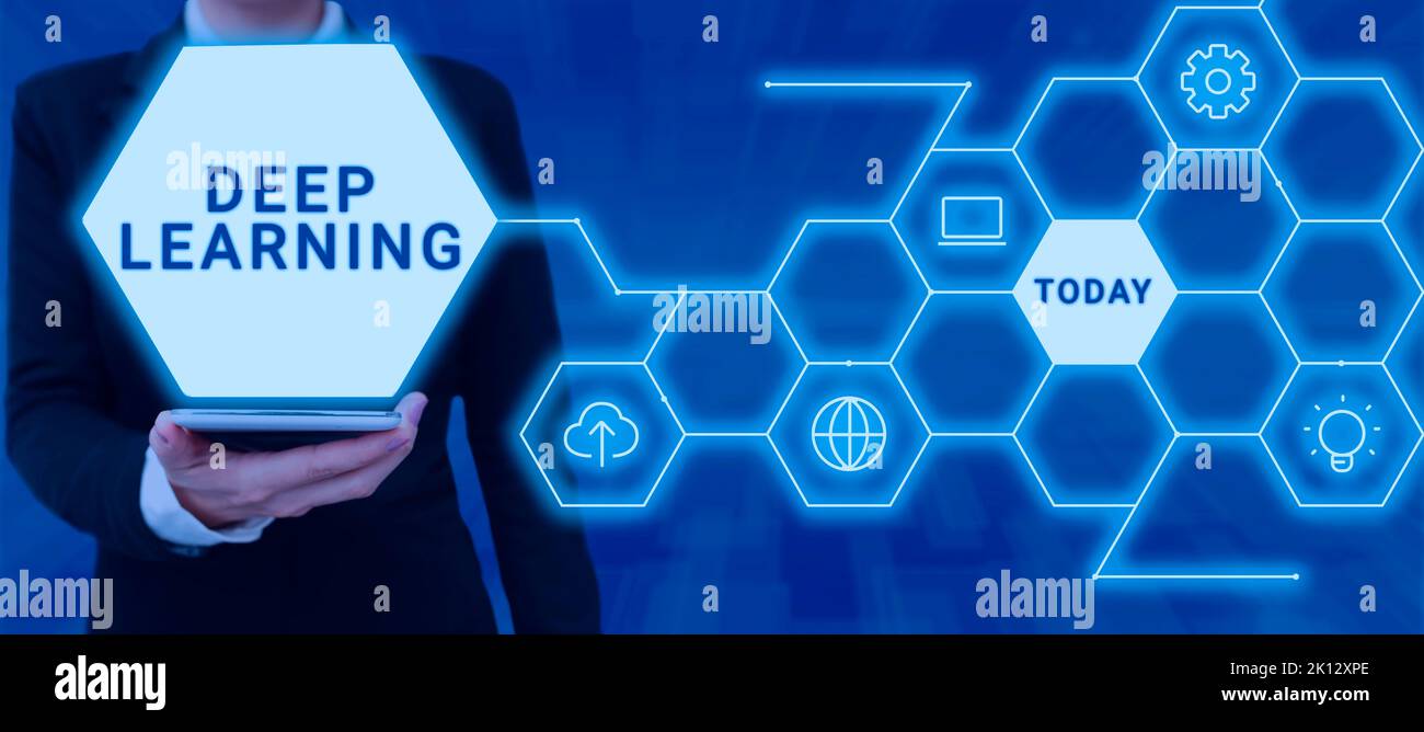 Sign displaying Deep Learning. Word Written on Hierarchical ...