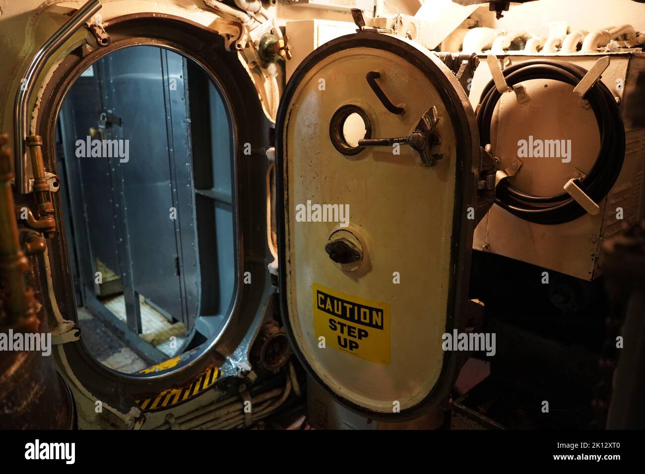 military war submarine warship ship interior Stock Photo - Alamy