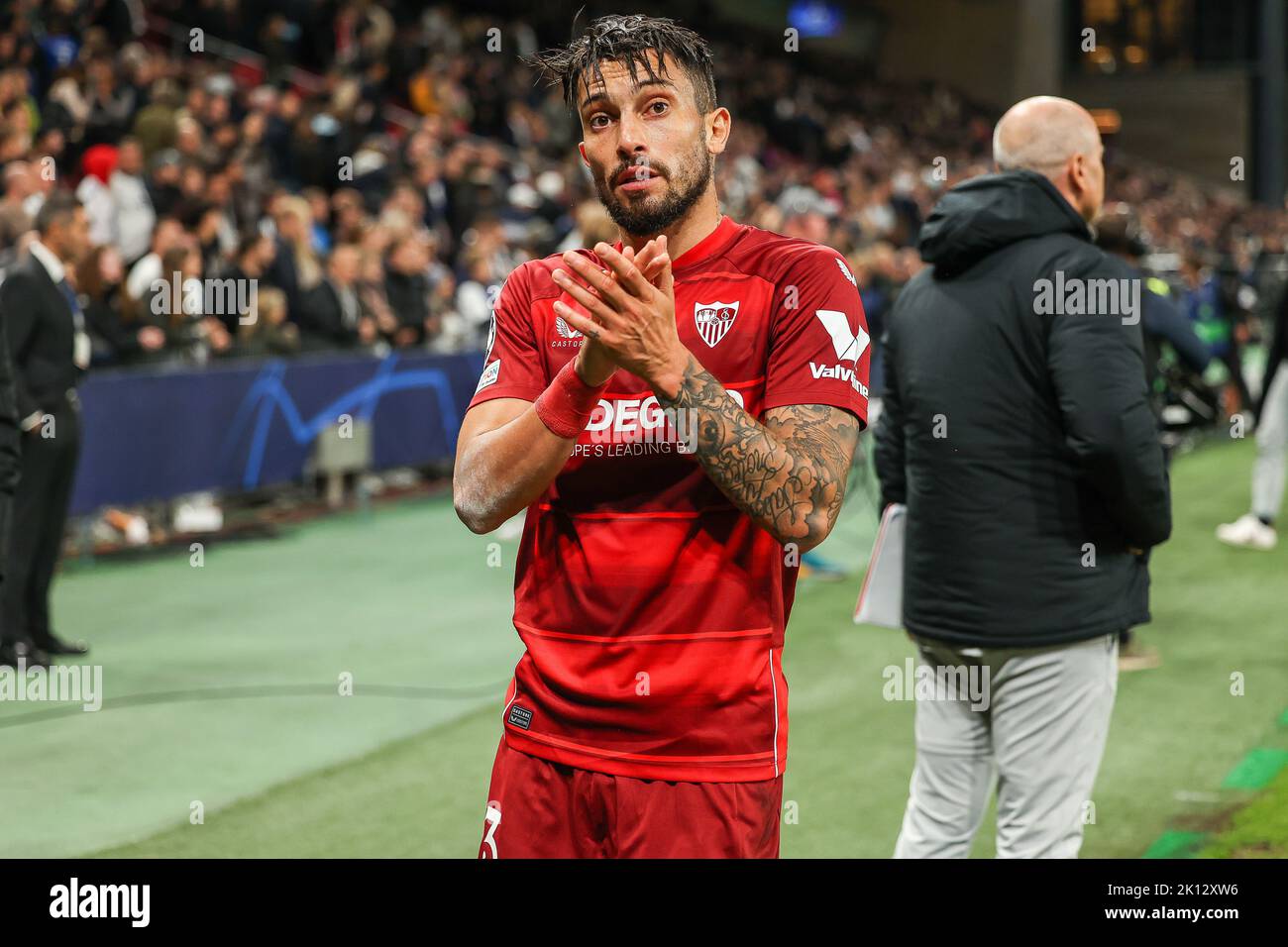 Copenhagen, Denmark. 14th Sep, 2022. Alex Telles (3) of Sevilla FC seen ...