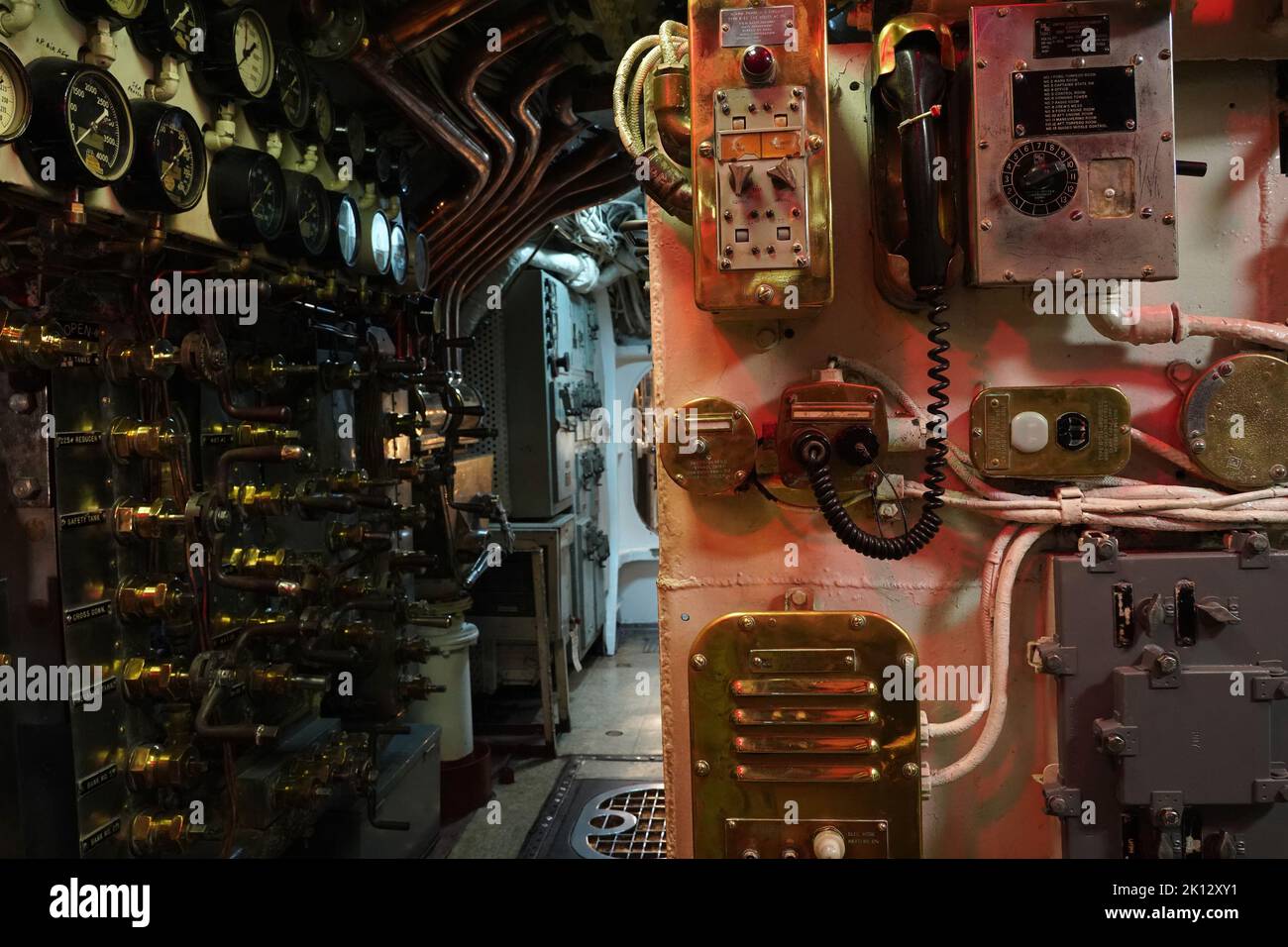 military war submarine warship ship interior Stock Photo - Alamy