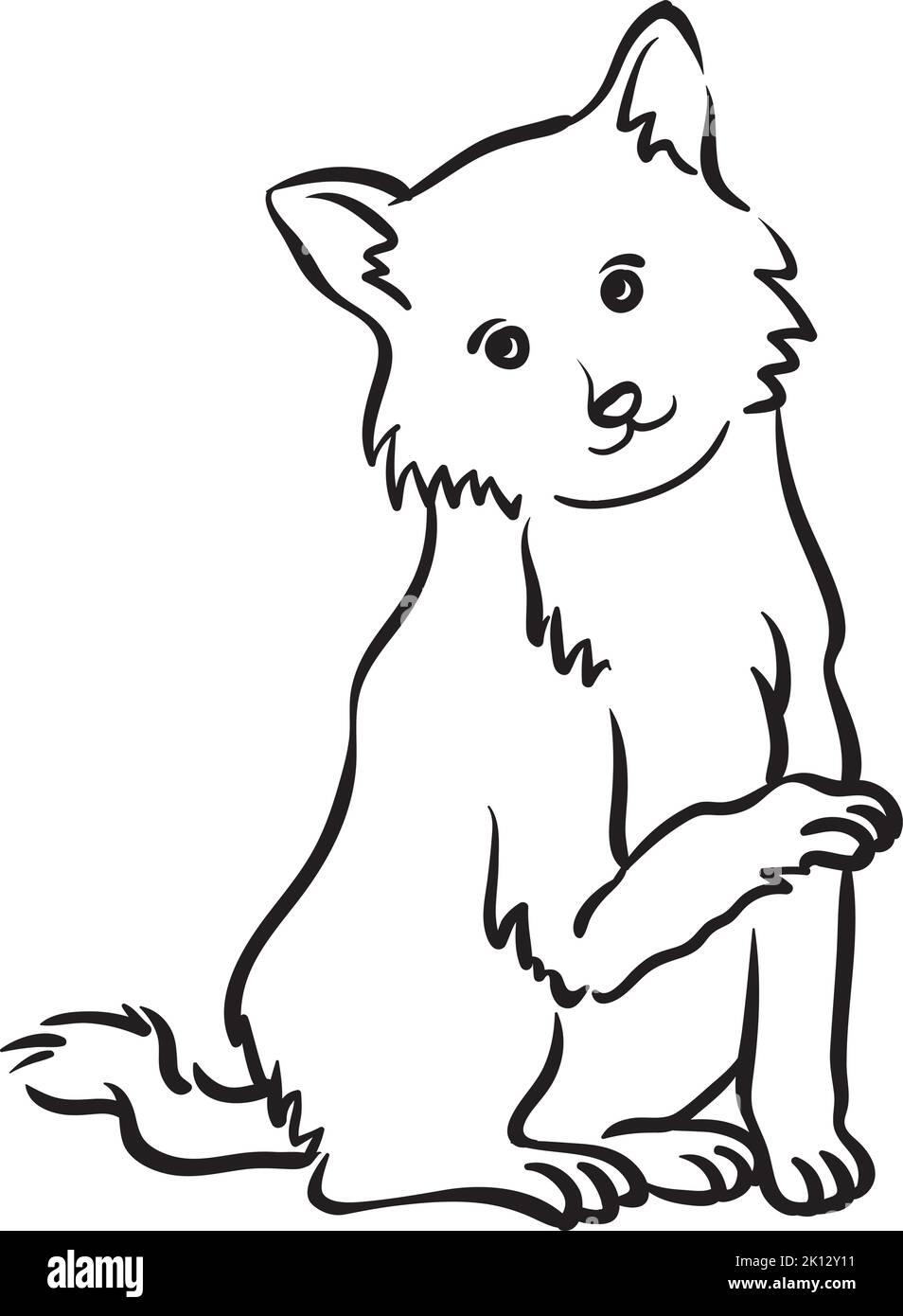 Hand drawn domestic cat. Animal color illustration Stock Vector Image ...