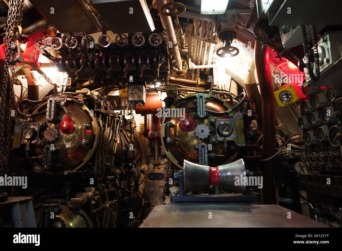 military war submarine warship ship interior Stock Photo - Alamy