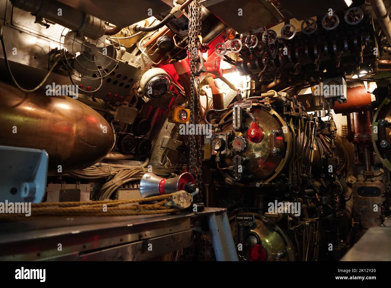 military war submarine warship ship interior Stock Photo - Alamy