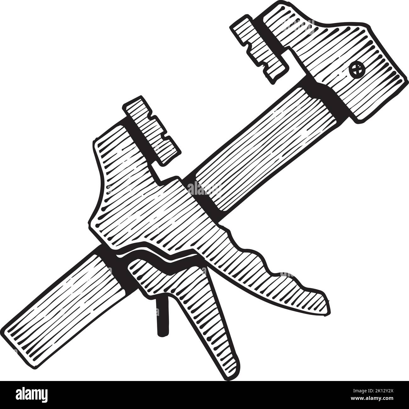Woodworking clamp hand drawn illustration Stock Vector Image & Art - Alamy