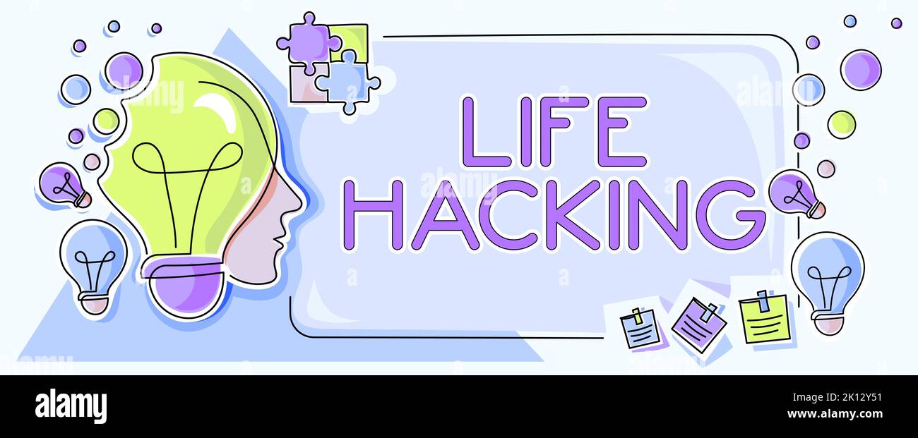 Conceptual display Life Hacking. Internet Concept Simple and clever ...