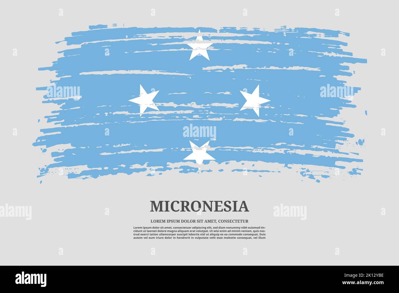 Federated States of Micronesia flag with brush stroke effect and ...