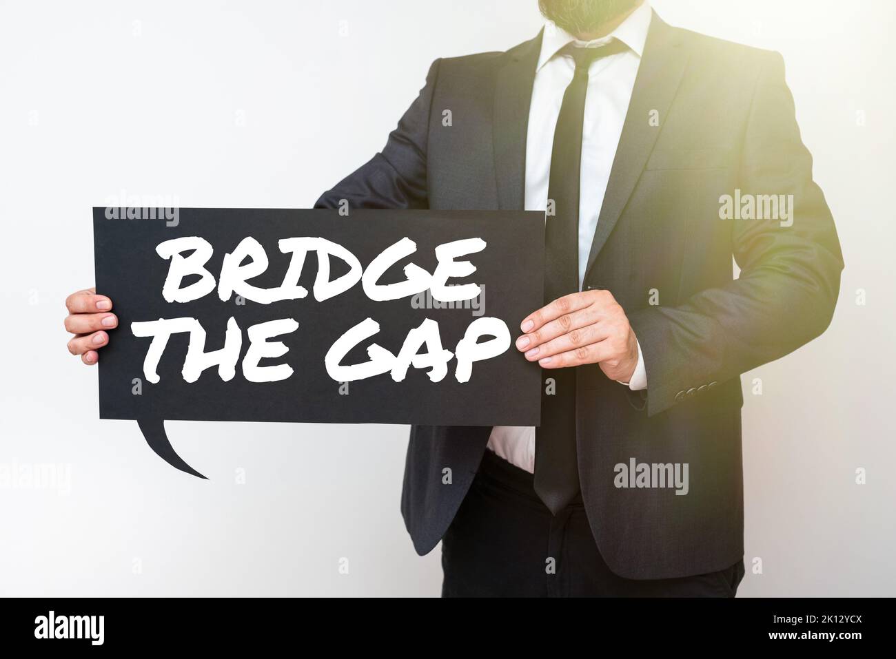 Writing displaying text Bridge The Gap. Concept meaning Overcome the ...