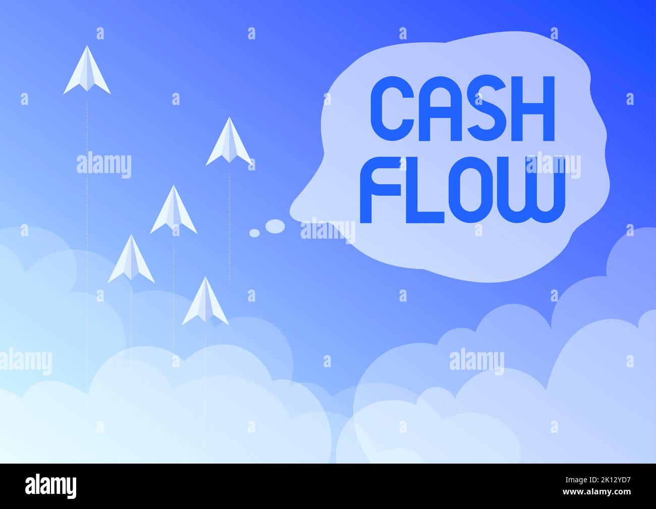 Conceptual caption Cash Flow. Business showcase Movement of the money ...