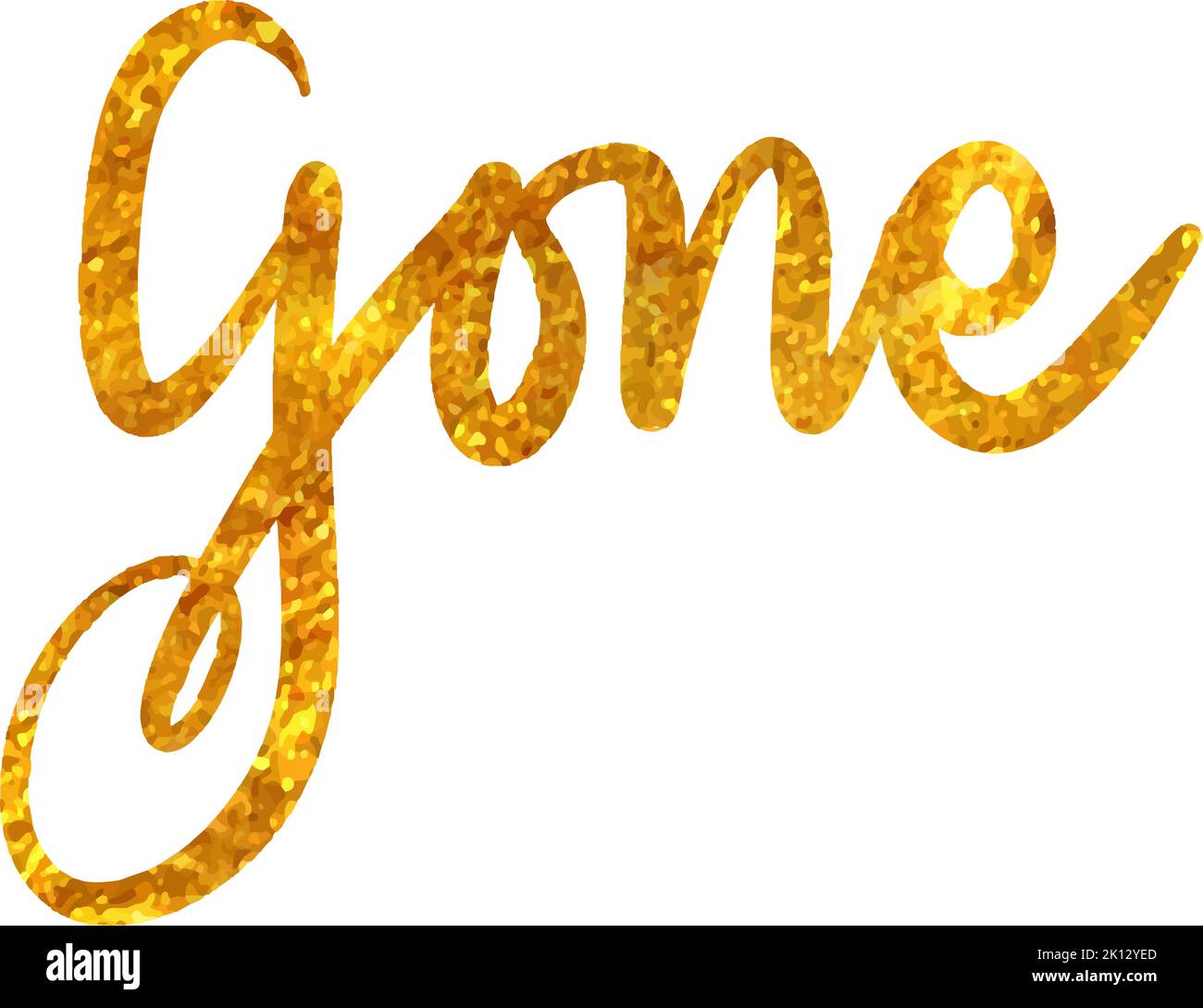 gone text in gold texture. hand drawn vector illustration Stock Vector ...