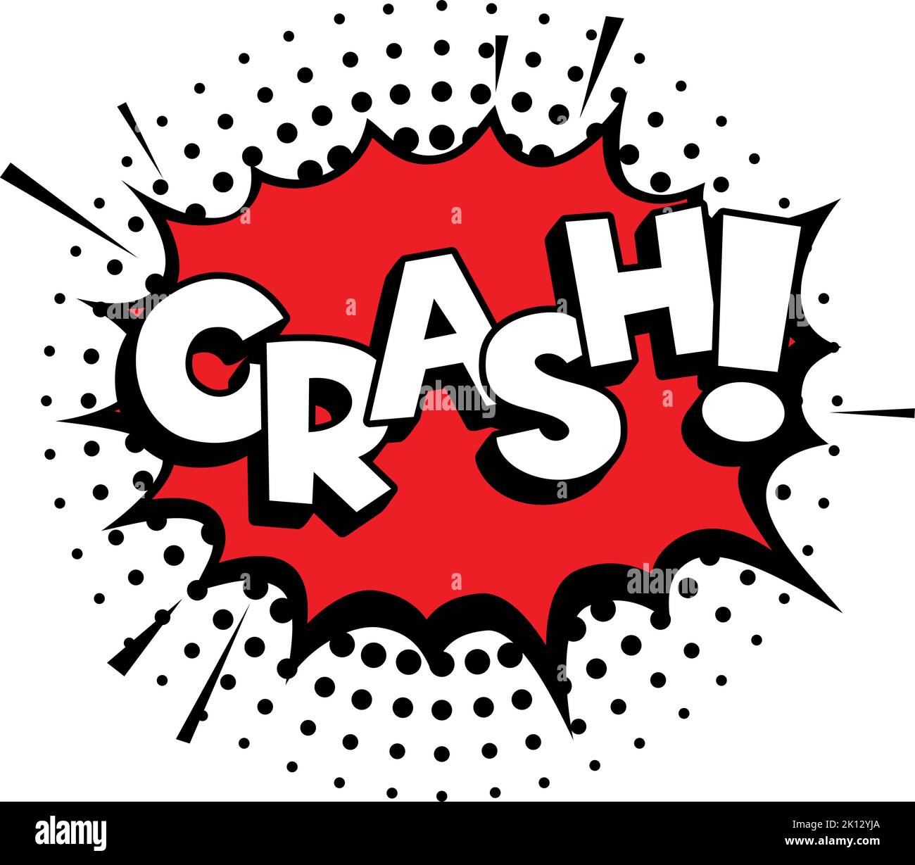 Crash sticker in pop art style. Explosion comic shape Stock Vector ...