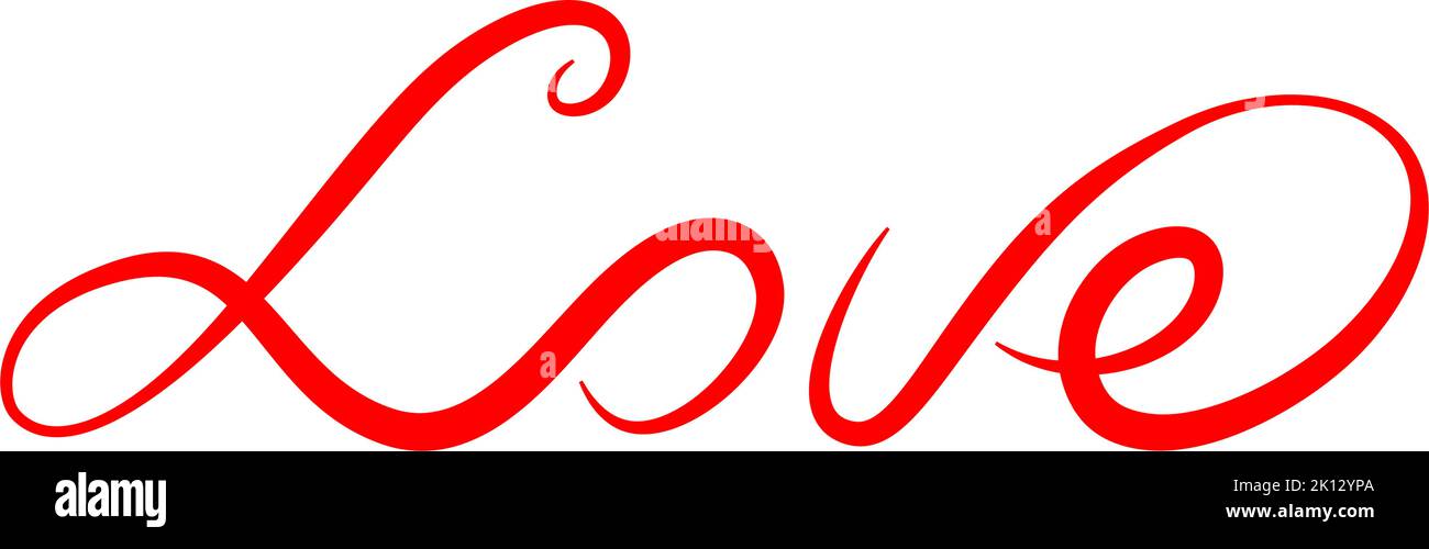 Word Love white background. Lettering. Vector illustration Stock Vector ...