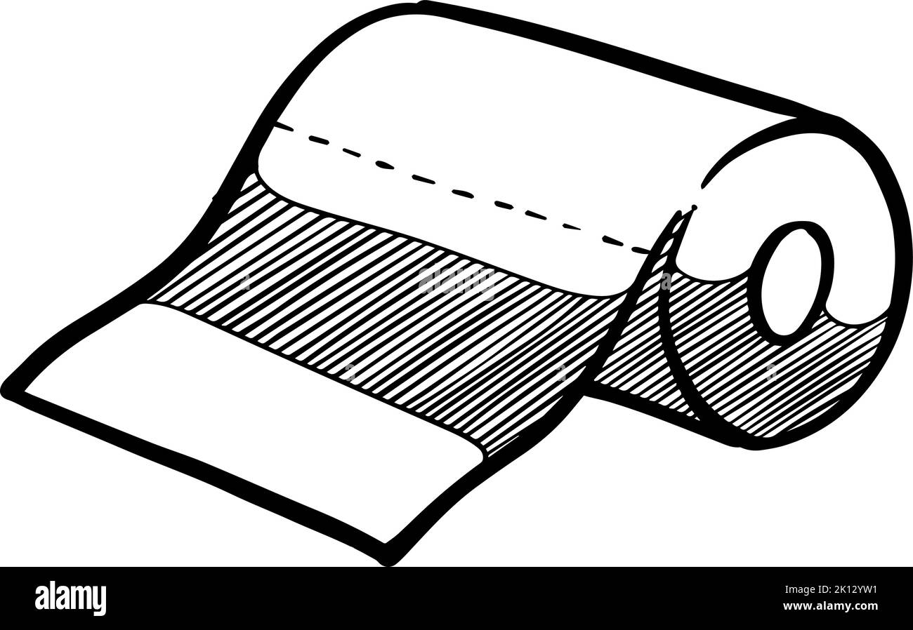 toilet paper hand drawn vector illustration Stock Vector Image & Art ...