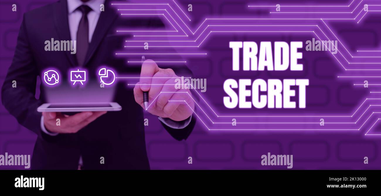 Hand writing sign Trade Secret. Business concept Confidential ...