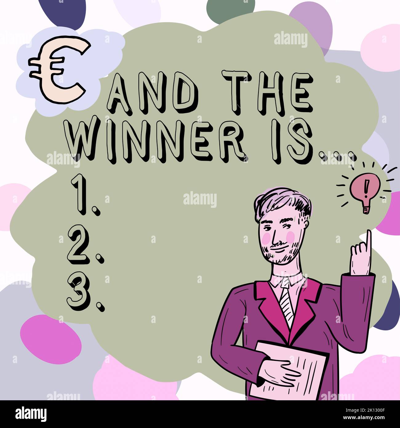 Hand writing sign And The Winner Is.... Business approach Announcing ...