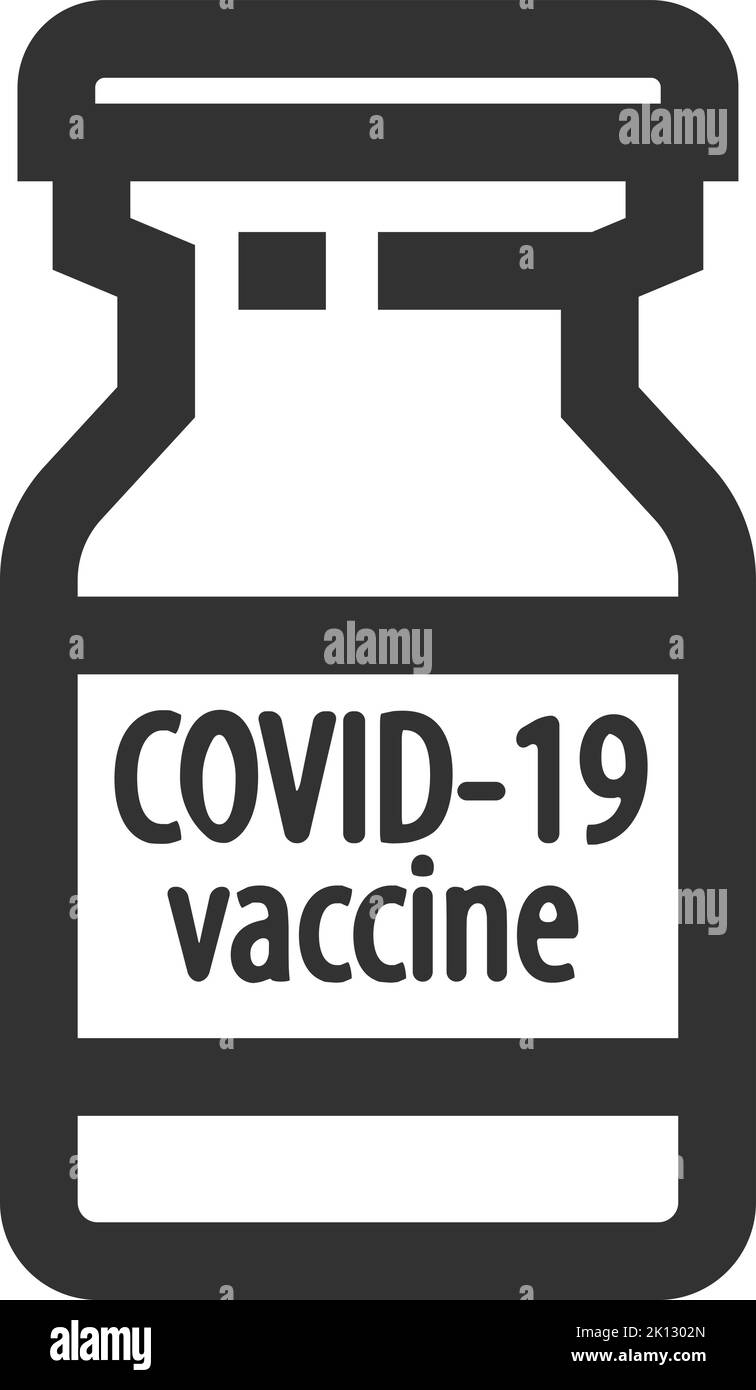 Vaccine vial icon in thick outline. Vector illustration Stock Vector ...