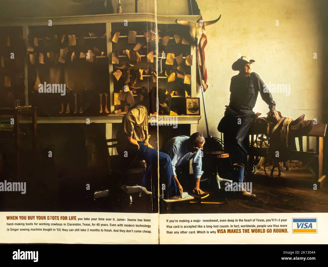 VISA card advertisement placed inside a NatGeo magazine, 1994 Stock ...