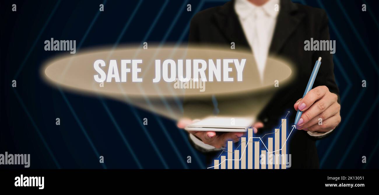 Handwriting text Safe Journey. Internet Concept Blessing Bid farewell ...